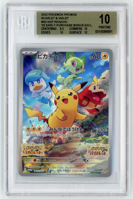 2022 POKEMON PROMO S&V Pikachu Early Purchase Bonus 001/Sv-P Bgs 10 ...