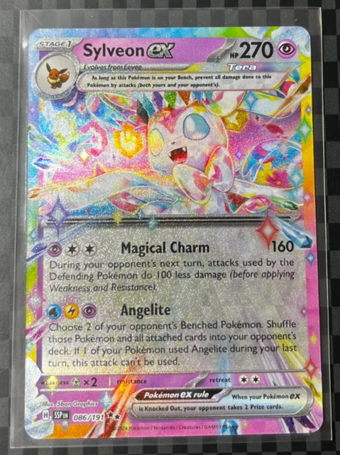 POKÉMON SYLVEON EX 086/191 Sv08: Surging Sparks Double Rare Holo NM £2. ...