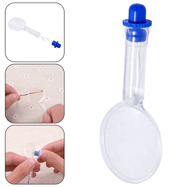 COMPACT PLASTIC NEEDLE Threader with Magnifier for Low Vision ...
