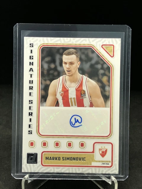 2023-24 DONRUSS EUROLEAGUE Marko Simonovic blanc AUTO #SS-SIM Crvena ...