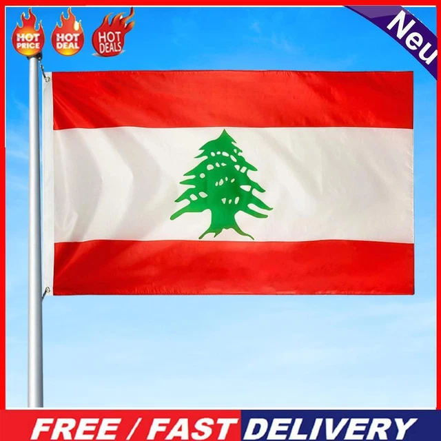 LEBANON PATCHES POLYESTER Lebanese Flag 90x150cm Lebanese World Countries Flags $12.69 - PicClick AU