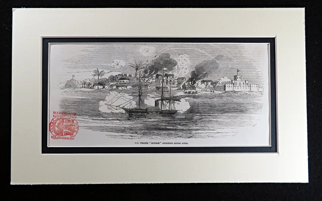 HMS SCOURGE ROYAL Marine Navire de Guerre Vapeur à Victorien Ancien ...