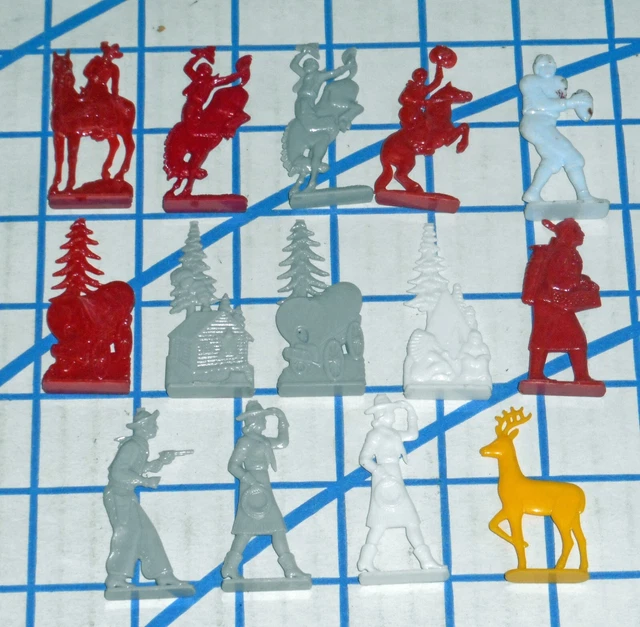 VINTAGE 1950S LOT 14 NOSCO Plastic Cowboy & Indian Football Flats Toy ...