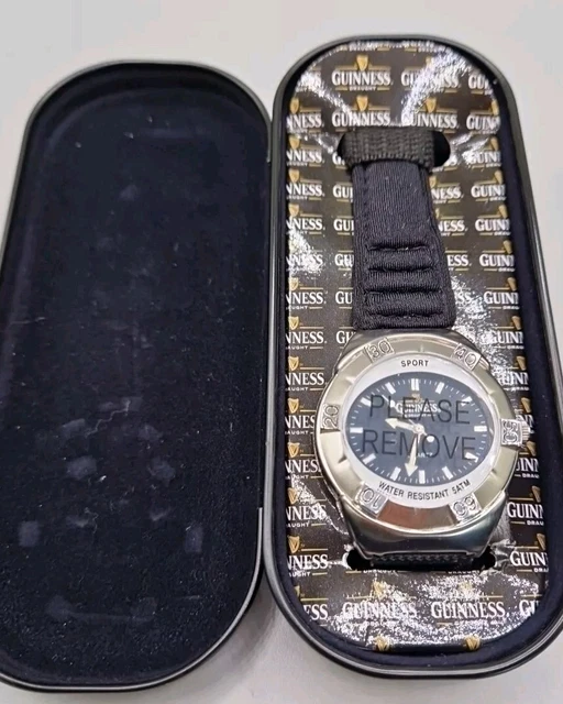 GUINNESS COLLECTABLE SPORTS Waterproof Watch in Original Hard Tin Case ...