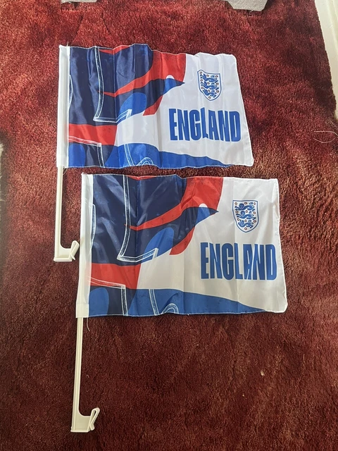 ENGLAND FOOTBALL OFFICIAL Car Flags Set, Three Lions, Euro 2024 £9.99 ...