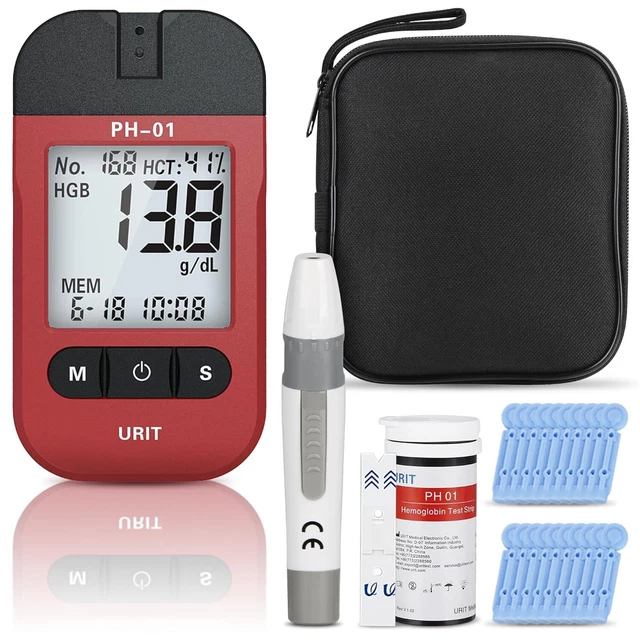 URIT HOME BLOOD Hemoglobin Test Kit + 25 Test Strips，Anemia test，Heme ...