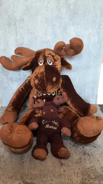 CHAD VALLEY CHOCOLATE Moose Gold Ribbon Brown Soft Plush Toys Vintage £ ...
