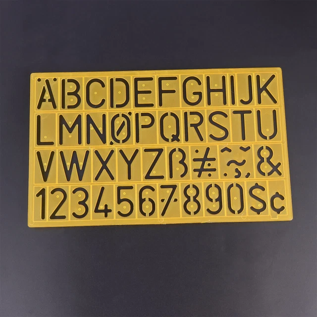 4 PCS ALPHABETIC Rulers Number Mold Painting Stencils Signs £7.45 ...