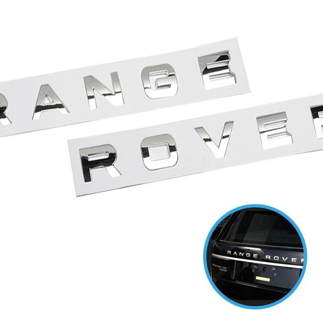 TAILGATE/FRONT HOOD LETTER For RANGE ROVER Emblem Raised Gloss Chrome ...