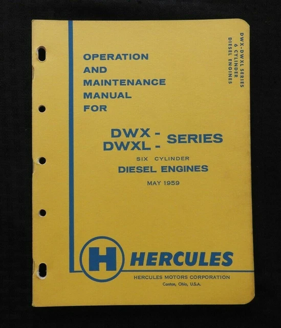 1959 HERCULES DWXC Dwxd Dwxld Dwxldf 6-CYLINDER Dieselmotor Manuell ...