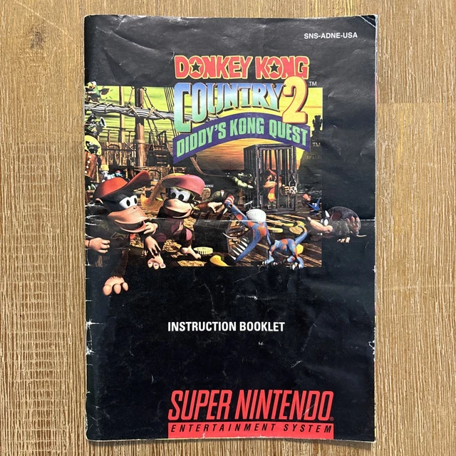 DONKEY KONG COUNTRY 2 Diddy’s Quest Instruction Manual Only Super ...