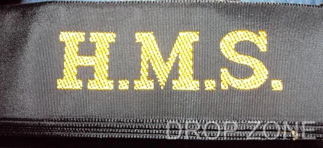 WWII REPRODUCTION ROYAL Navy HMS Cap Tally for Sailor's Hat / British ...