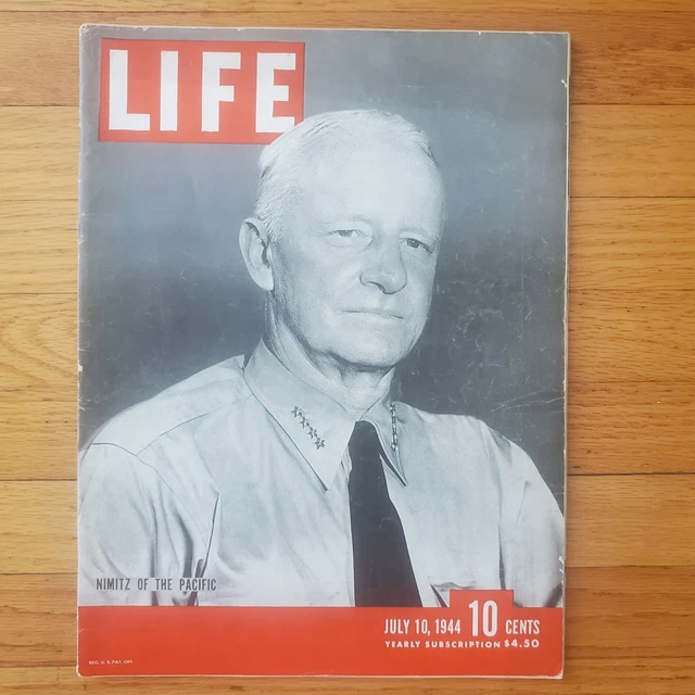 LIFE MAGAZINE WWII US War vs Japan China Admiral Chester Nimitz July 10 ...