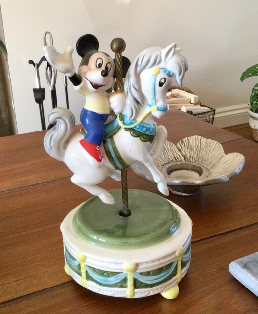 VINTAGE SCHMID DISNEY Mickey Mouse Carousel Horse Music Box Club March ...