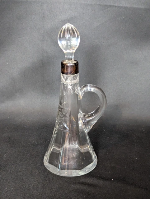 ANTIQUE SOLID SILVER Topped Whisky Noggin With Stopper Damaged £79.68 ...