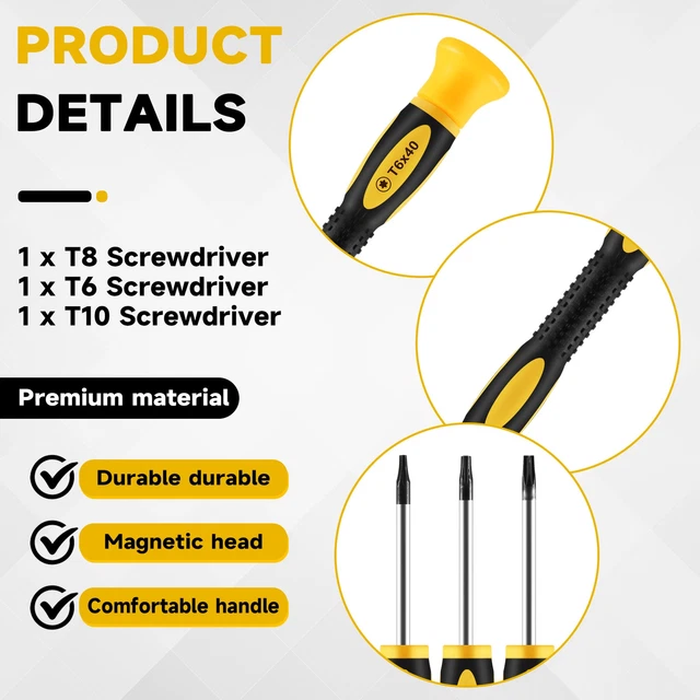 8PCS/SET TORX T8 T10 H35 Screwdriver Opening Tools Set Repair Tool ...