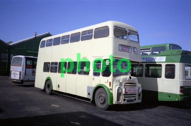 BLACKPOOL TRANSPORT LEYLAND Pd3 Training Bus 516 Rigby Road 1990X ...