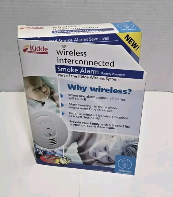KIDDE BATTERY OPERATED Wireless Interconnect Smoke Detector Alarm ...