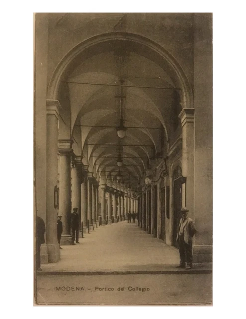 CARTOLINA MODENA VIA Emilia Portico Del Collegio Animata Viaggiata 1908 ...