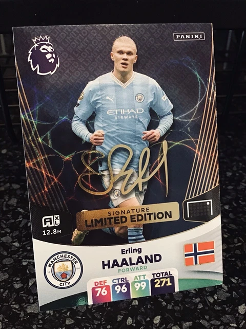 PANINI PREMIER LEAGUE Adrenalyn 2024 Erling Haaland Signature/Limited ...