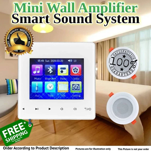 SMART SOUND SYSTEM Mini Wall Amplifier Bluetooth Theater Stereo Ceiling ...