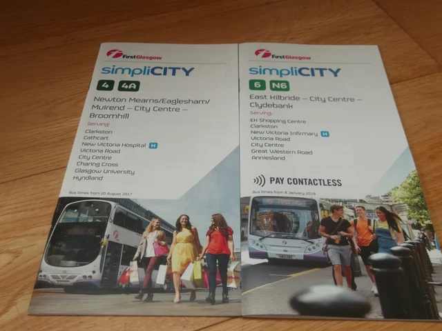 FIRST BUS TIMETABLES - GLASGOW -Routes 4 & 6 2017/18 £2.00 - PicClick UK