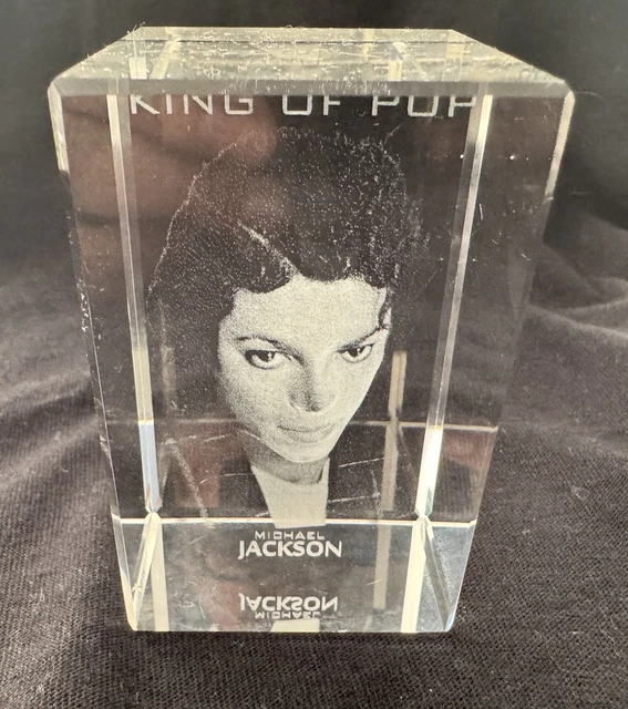 MICHAEL JACKSON KING Of Pop 3D Crystal Glass Paperweight £21.52 ...