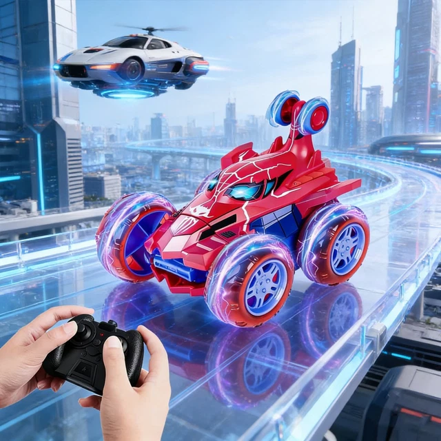 4WD 360° SPIDER Man RC Stunt Car Off-Road Remote Control Spider Man Car ...