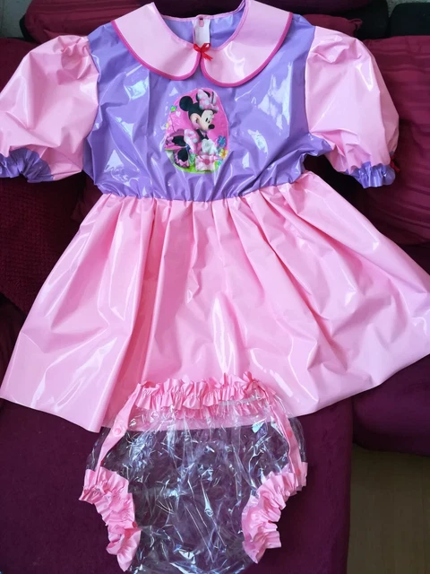 ADULT BABY DRESS Diaper Pants Rubber Pants Sissy PVC PAINT Diaper ...
