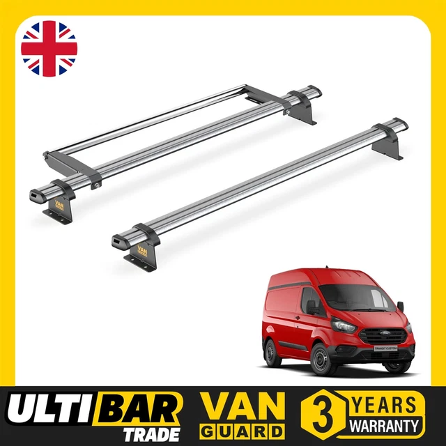 FORD TRANSIT CUSTOM Roof Rack for 2013-2024 [H2] 2 Bars + Roller Van ...