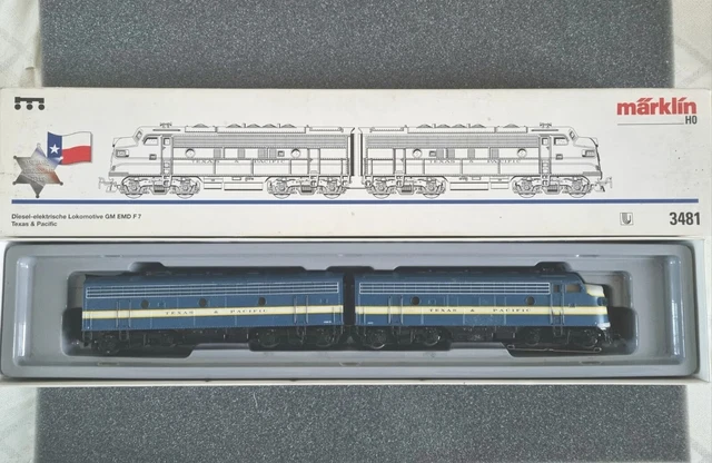 MARKLIN SET 2 LOCOMOTIVE DIESEL TEXAS & PACIFIC GM EMD F-7AA Ep IV ...