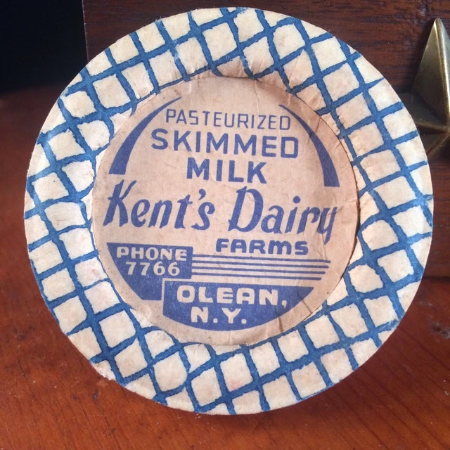 VTG KENT'S DAIRY Farms Olean New York NY Kents Cap Top Blue White £14. ...