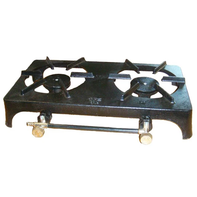 CAST IRON TWO Burner Lpg Propane Butane Boiling Twin 2 Gas Ring Outdoor ...