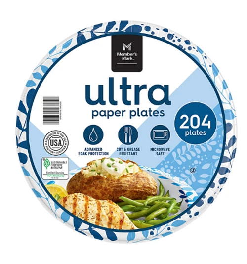 MEMBER'S MARK ULTRA Dinner Paper Plates (10", 204 ct.) £30.45 - PicClick UK