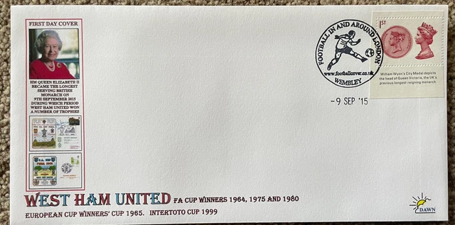 WEST HAM UNITED HM Queen Elizabeth Dawn First Day Cover 2015 £6.75 ...