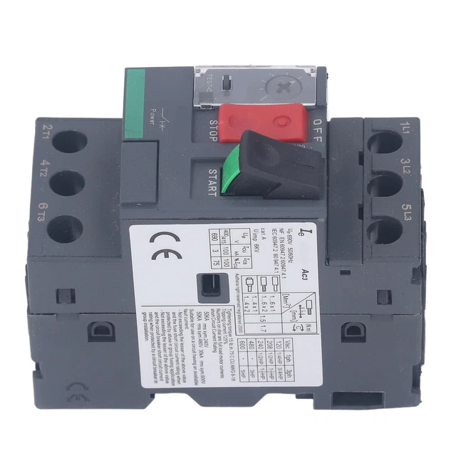 (GV2-ME06 1-1.6A) MOTOR Circuit Protector 35mm Rail Mount Thermal $36. ...