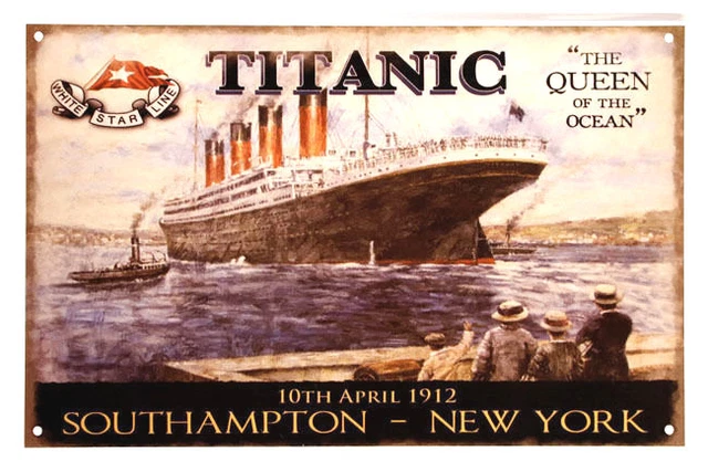 TIN SIGN 20X30 TITANIC White Star Line Ship Historic Collector Gift £11 ...