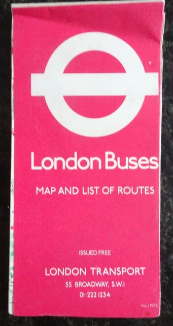 LONDON TRANSPORT 1973 Edition 1 - Bus Map - FREE UK POSTAGE £2.99 ...