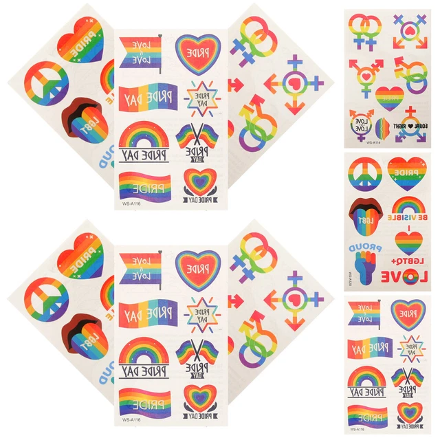 9 SHEETS PLAQUES De Cuivre Stickers Tatouage Arc En Ciel Cadeaux Fête ...