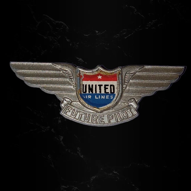VINTAGE UNITED AIRLINES Junior Stewardess Cast Metal Pin $7.99 - PicClick