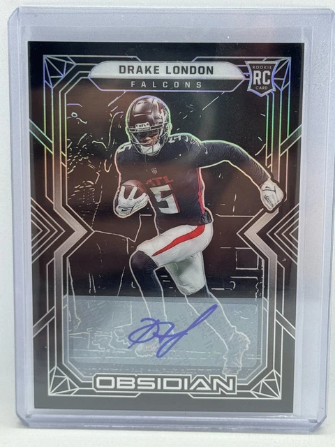 DRAKE LONDON ROOKIE Auto /199 2022 Panini Obsidian Football No. 112 £22 ...