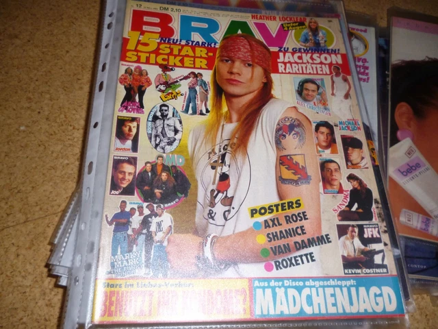 BRAVO 12.03.92 ROXETTE Van Damme Shanice AXL Rose OHNE Sticker 1992 ...