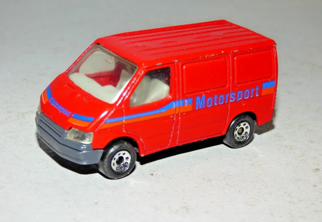 MATCHBOX SUPERFAST 60 Ford Transit van Motorsport red with gray seats £ ...