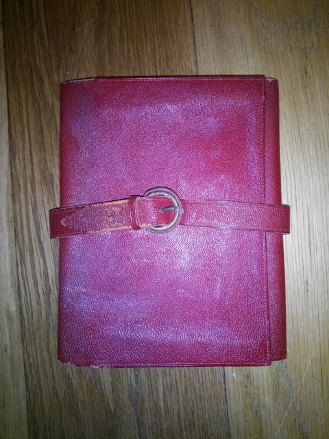 VINTAGE RED LEATHER Bifold Notebook w. Pencil 8”x6” Masonic £10.80 ...