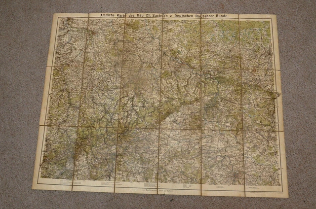 54603 MAP OFFICIAL Map Of The Gau 21 German Cyclists Association ...