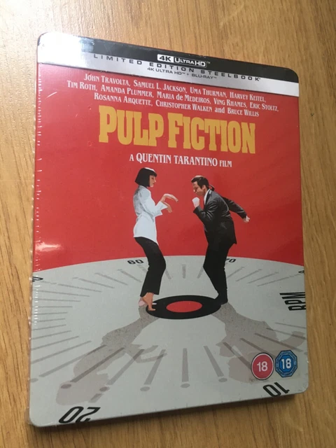 PULP FICTION STEELBOOK 4K ULTRA HD BLU-RAY. Tarantino - BRAND NEW MINT ...