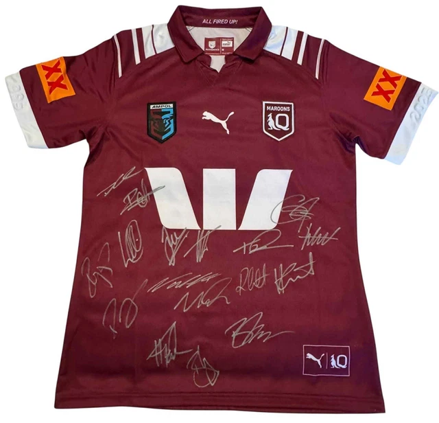 QUEENSLAND MAROONS *TEAM SIGNED 2025* State of Origin Jersey with COA ...