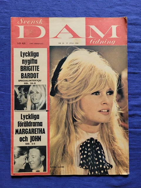 BRIGITTE BARDOT COUVERTURE Magazine Danois Svensk Dam Tidning 1966 Sachs Deneuve EUR 19,90 ...