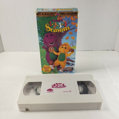 BARNEY - BARNEYS 1-2-3-4 Seasons (VHS, 1996) Summer Fall Spring Winter ...