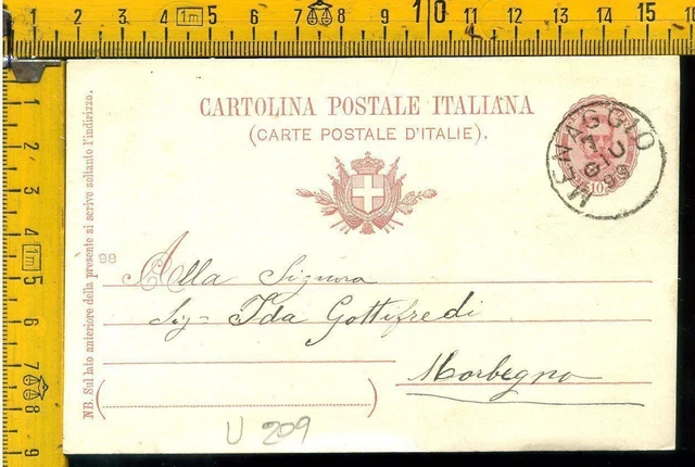 REGNO CARTOLINA INTERO postale Umberto Morbegno Sondrio U 209 Menaggio ...